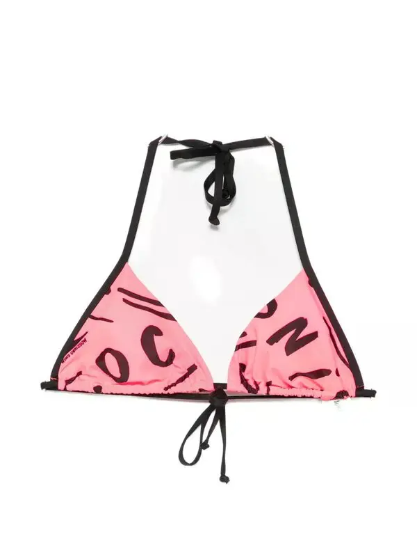 Moschino Logo-print Triangle Bikini Top