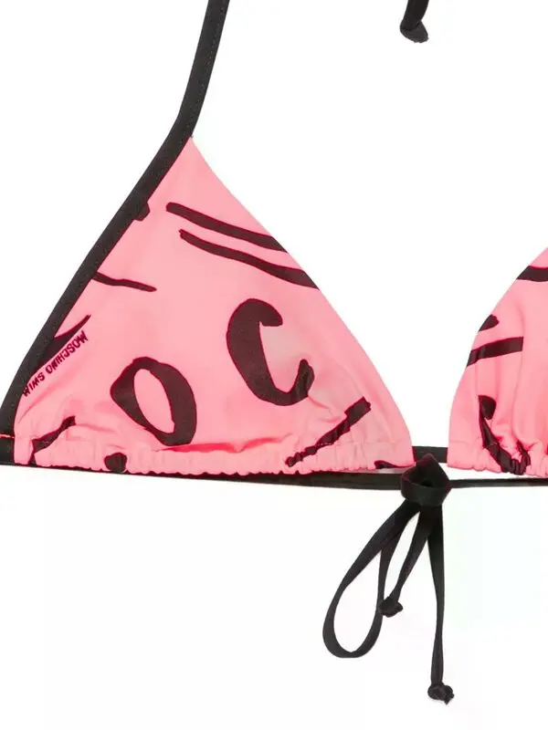 Moschino Print Triangle Bikini Top