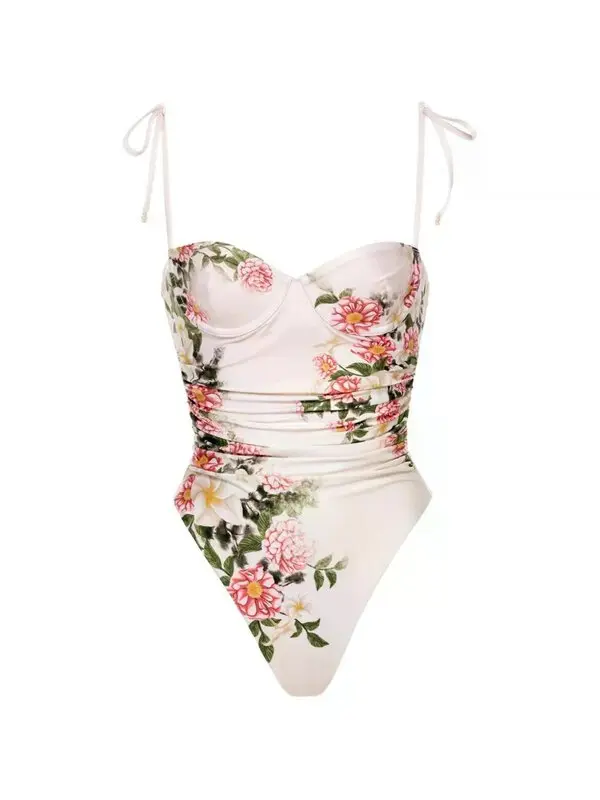Agua Bendita Rábano Paraiso Sweetheart Swimsuit - Neutrals