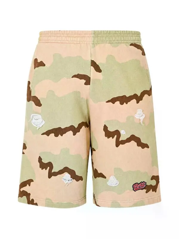 BOTT Camouflage-print Embroidered-patch Shorts - Neutrals