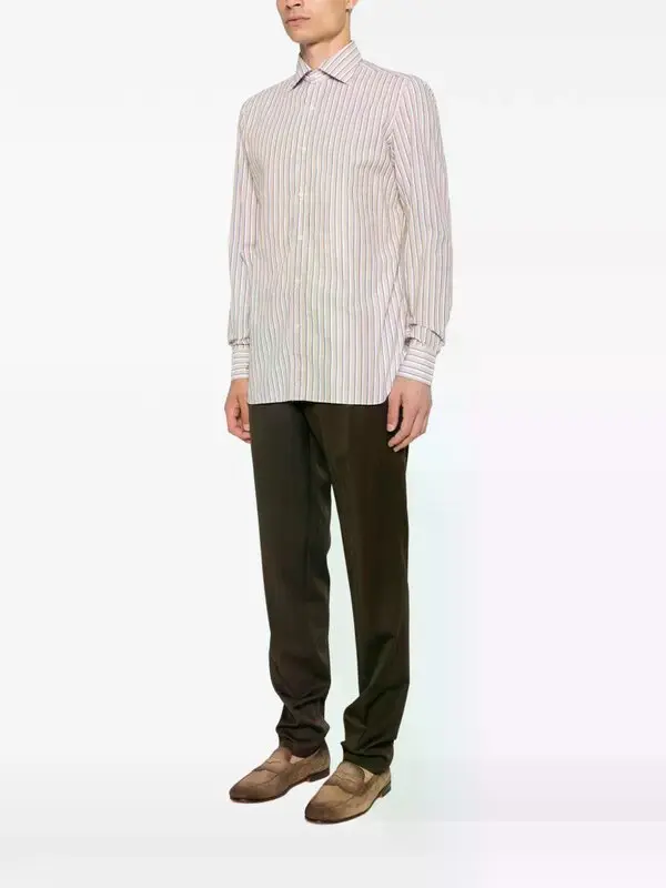 LUIGI BORRELLI Rio Striped Long-sleeve Shirt