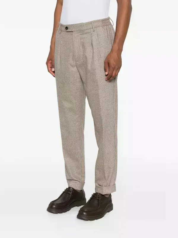 Eleventy Checked Pleated Trousers