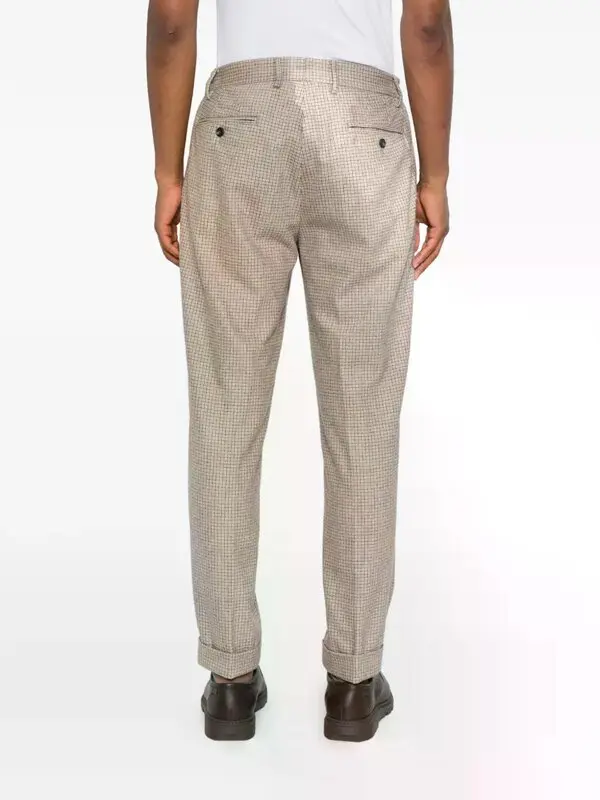 Eleventy Checked Pleated Trousers