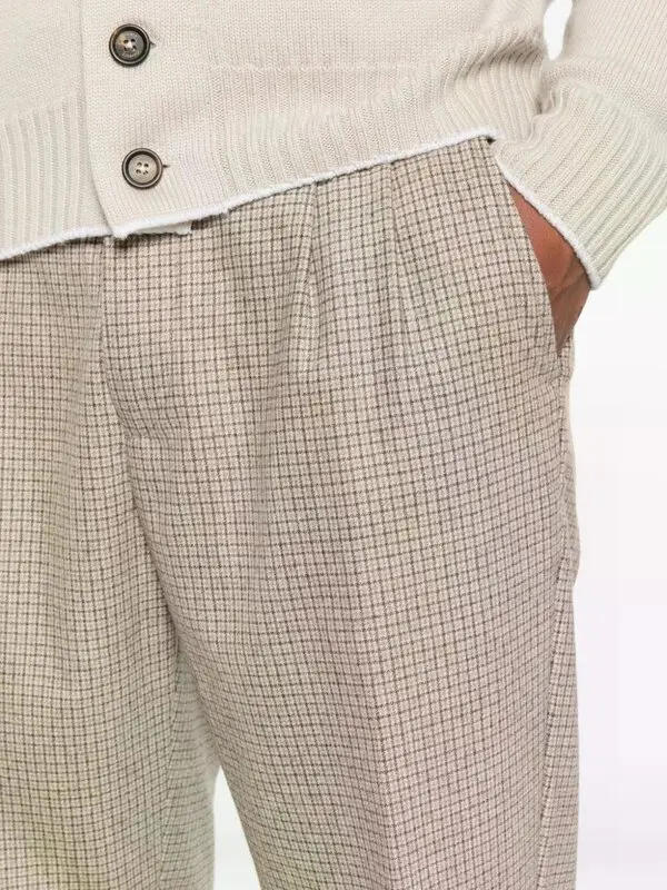 Eleventy Checked Pleated Trousers