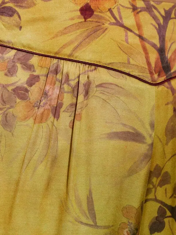 FORTE_FORTE Botanical-motif Wide-leg Trousers - Yellow