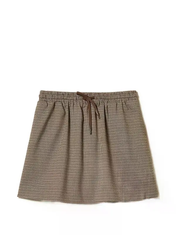 TWINSET Check Drawstring Mini Skirt - Brown