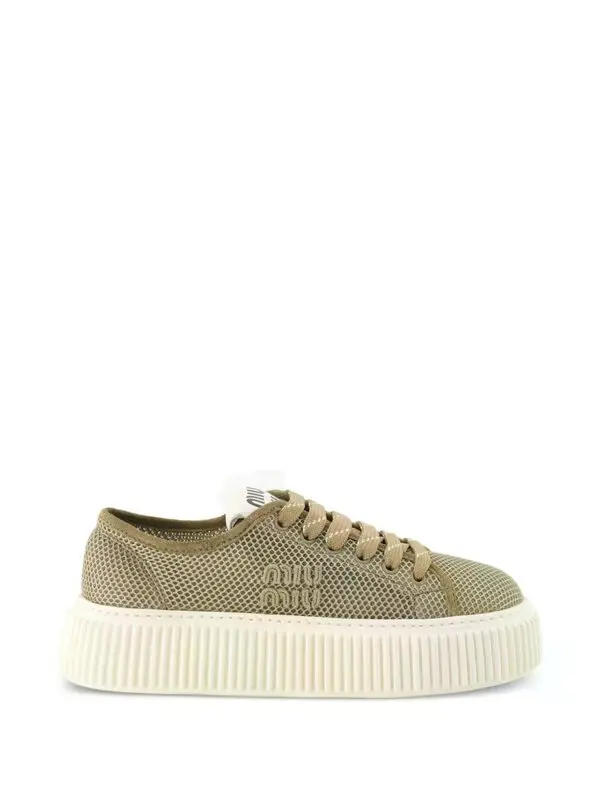 Miu Miu Mesh Platform Sneakers - Brown