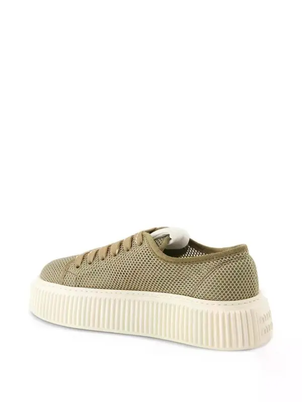 Miu Miu Mesh Platform Sneakers - Brown