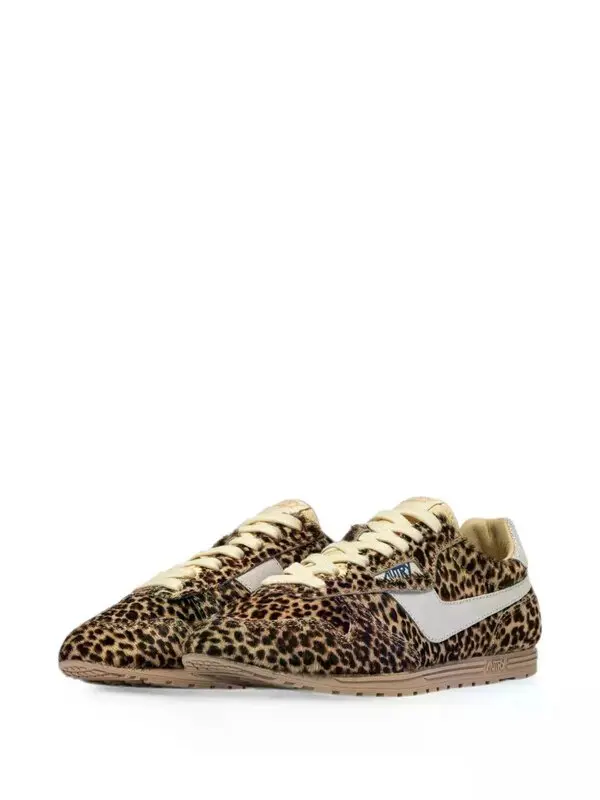 AUTRY Windspin Leopard Leopard-print Pony-hair Sneakers