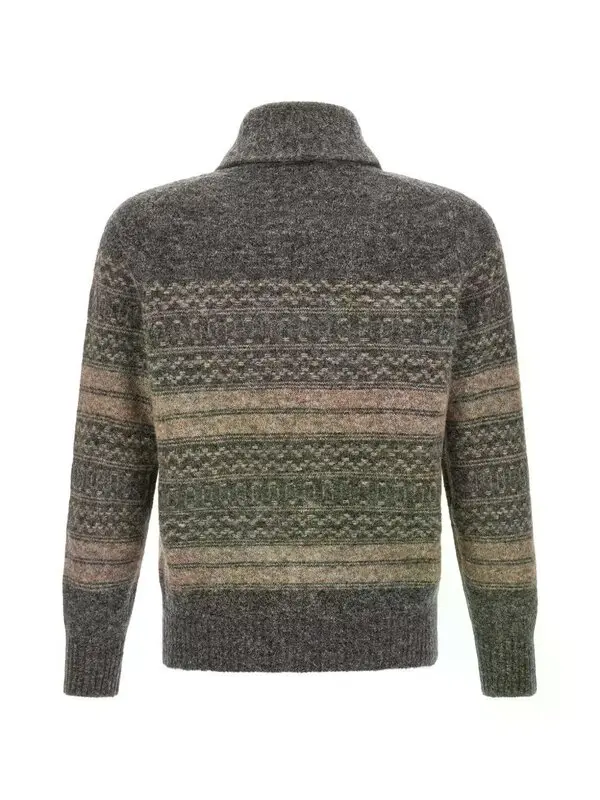 Brunello Cucinelli Nordic Jacquard Shawl Collar Cardigan