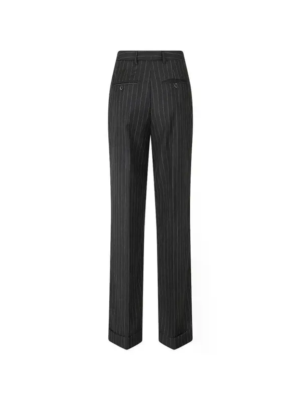 SEMICOUTURE Lola Pinstripe-pattern Turn-up Trousers - Grey