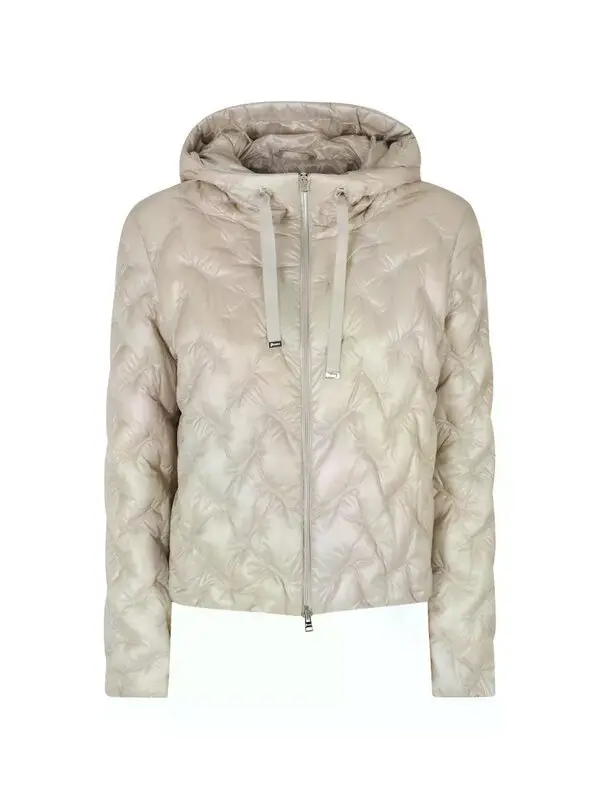 Herno Chevron-quilted Hooded Jacket - Neutrals
