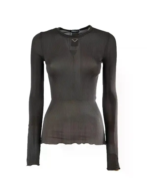 Prada Ribbed-knit Top - Grey
