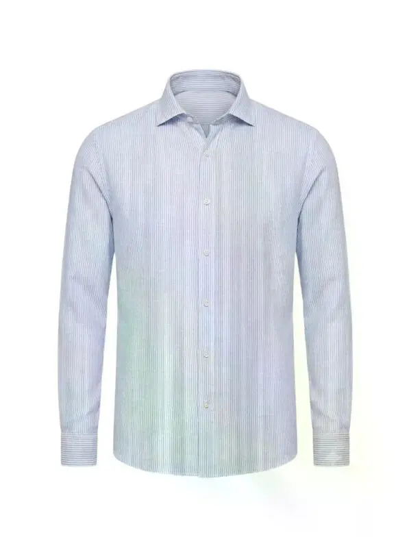 ALLEY DOCKS 963 Striped Long-sleeve Shirt - Blue