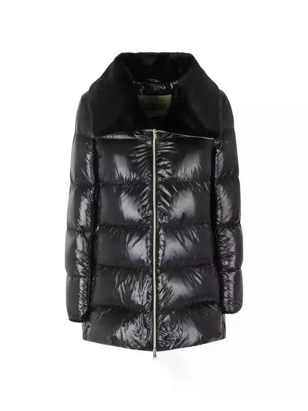 Herno Padded Faux-fur-trim Coat - Black