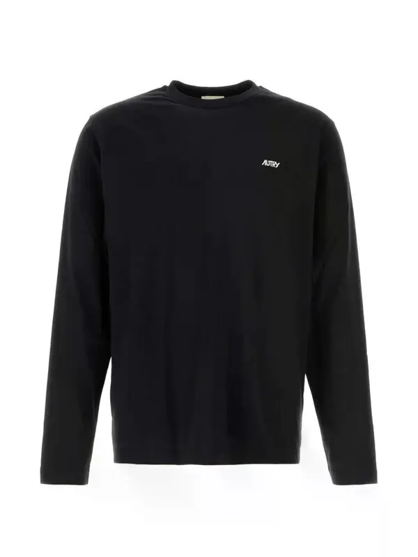 AUTRY Logo-print Long-sleeve T-shirt - Black