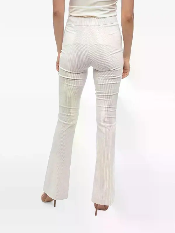 Avenue Montaigne Striped-pattern Flared-hem Trousers