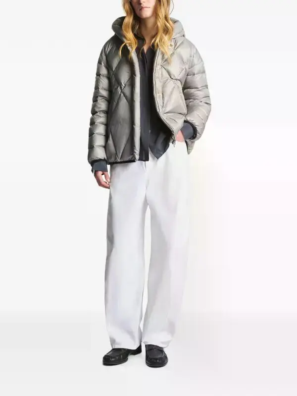 FAY Argyle Quilted Hooded Jacket
