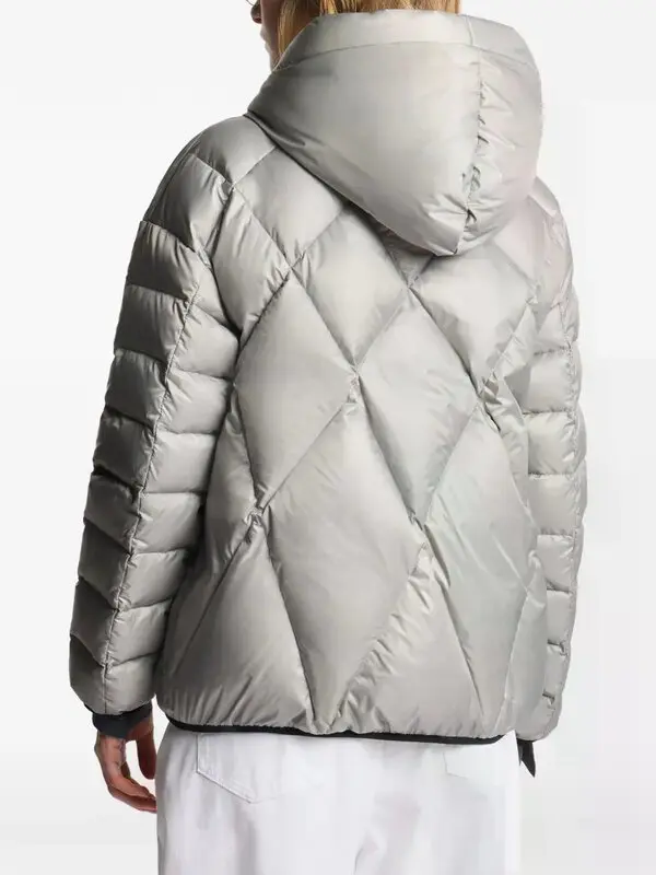 FAY Argyle Quilted Hooded Jacket