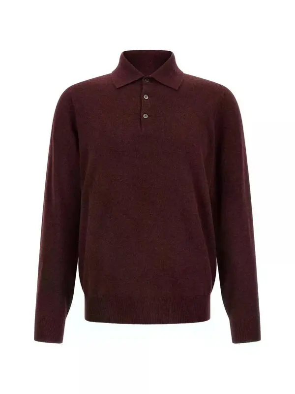 Brunello Cucinelli Cashmere Long-sleeve Polo Shirt - Red