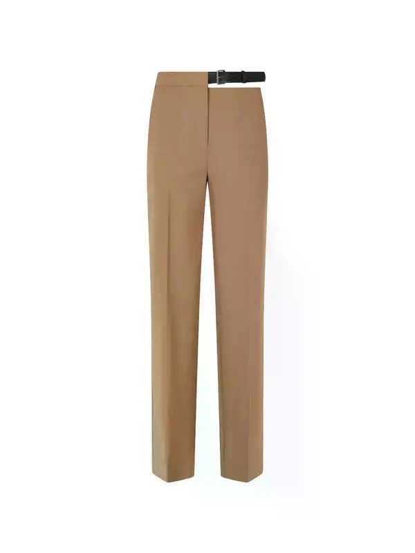 SEMICOUTURE Debbie Belted Straight-leg Trousers - Brown