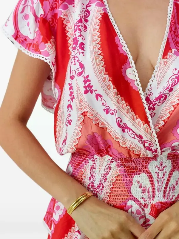 Melissa Odabash Jess Ornate Tiered Mini Dress