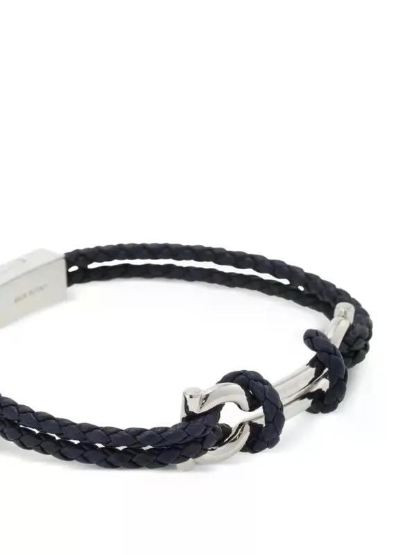 FERRAGAMO Gancini Braided Bracelet - Silver