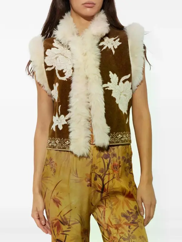 FORTE_FORTE Lotus Botanical-motif Vest