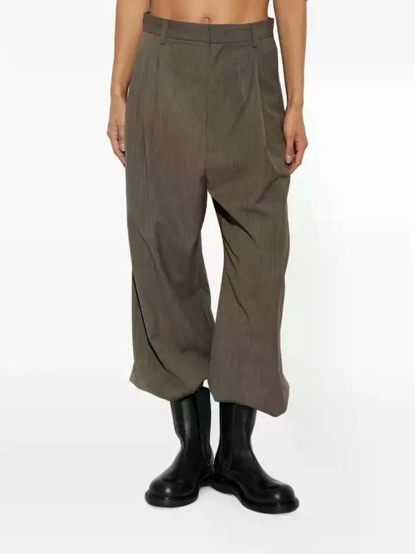 Moschino Pleated Wool Trousers - Brown