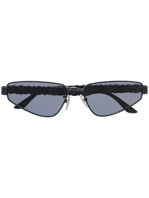 Balenciaga Lettering Logo Sunglasses - Blue