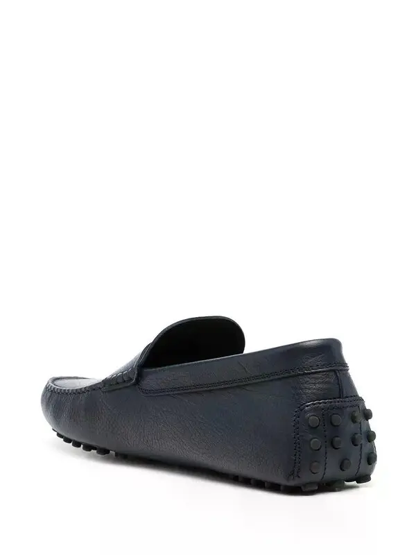 TOD'S Almond-toe Pebbled-texture Loafers