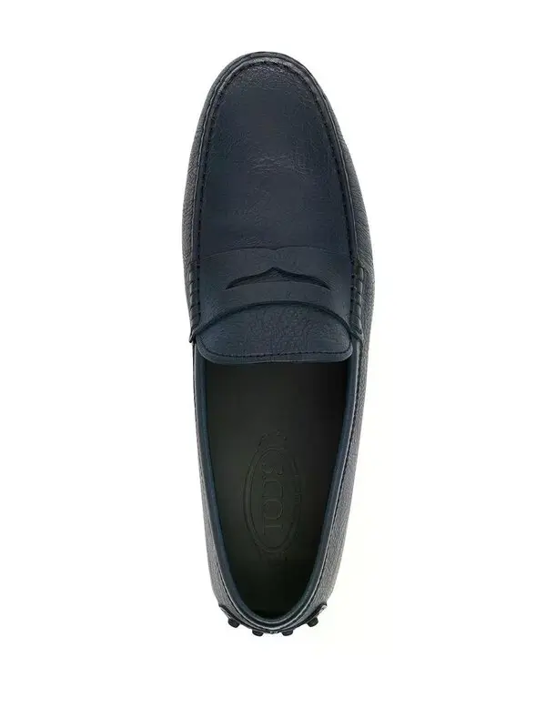 TOD'S Almond-toe Pebbled-texture Loafers