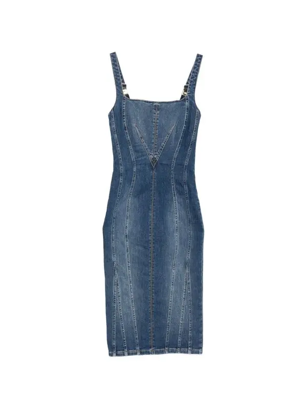 Elisabetta Franchi Denim Cotton Dress - Blue