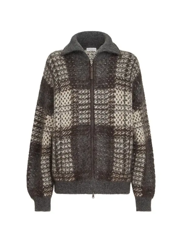 Brunello Cucinelli Wool Zipped Cardigan - Grey