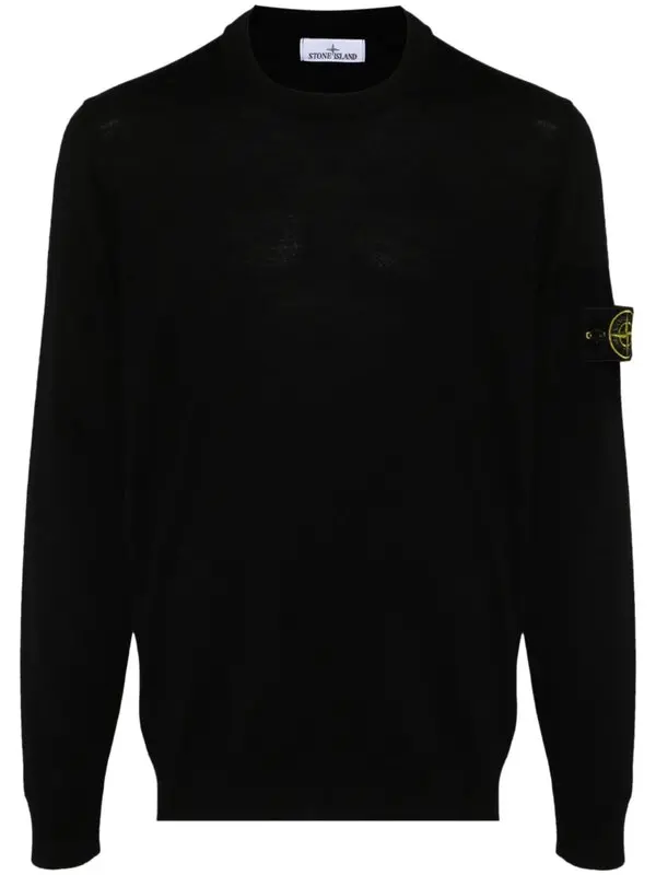 Stone Island Wool Crewneck Sweater - Black