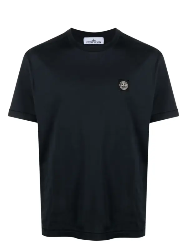 Stone Island Logo Cotton T-shirt - Blue