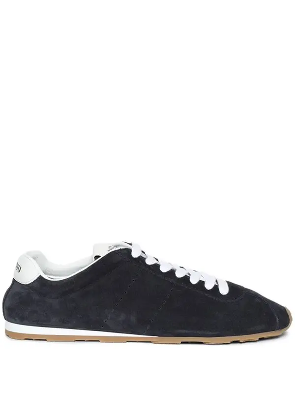 Miu Miu Plume Suede Leather Sneakers - Blue