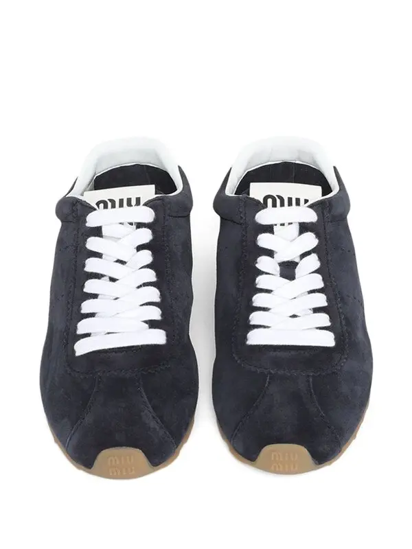 Miu Miu Plume Suede Leather Sneakers