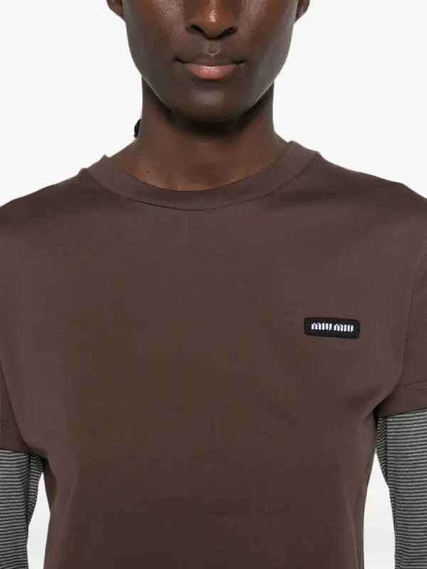 Miu Miu Layered Cotton T-shirt
