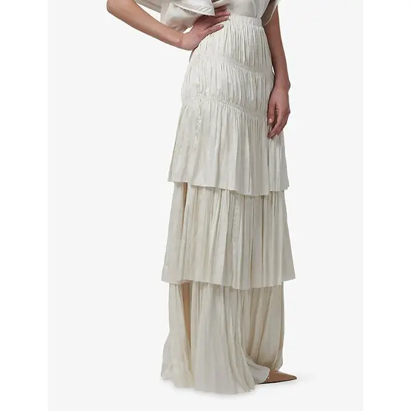 LEEM Tiered A-line Wove Maxi Skirt