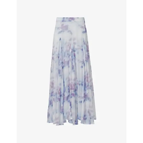 LEEM Floral-print High-rise Chiffon Maxi Skirt - Multi-coloured