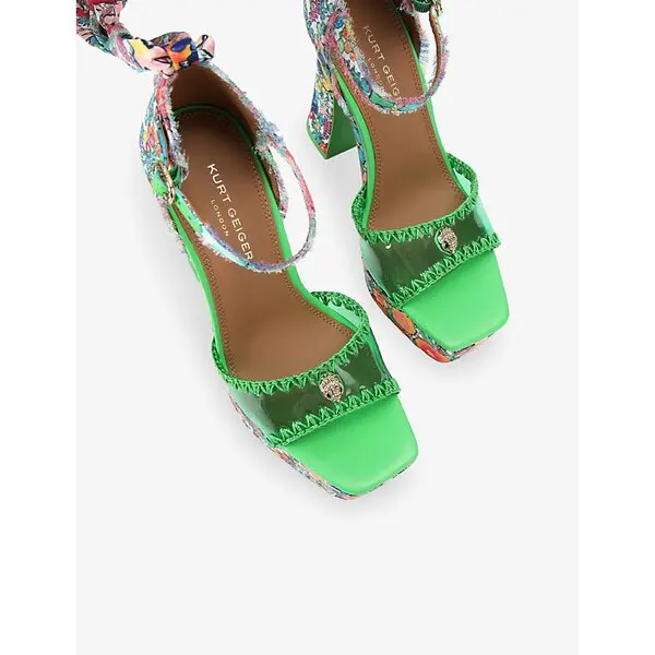 Kurt Geiger Woven Platform-heel Sandals With Tie Fastening