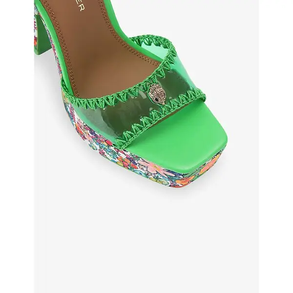 Kurt Geiger Woven Platform-heel Sandals With Tie Fastening
