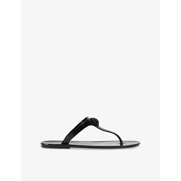 Kurt Geiger Maddison Faux-leather Flat Sandals - Black
