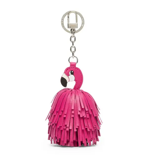 Max Mara Leather Flamingo Keyring