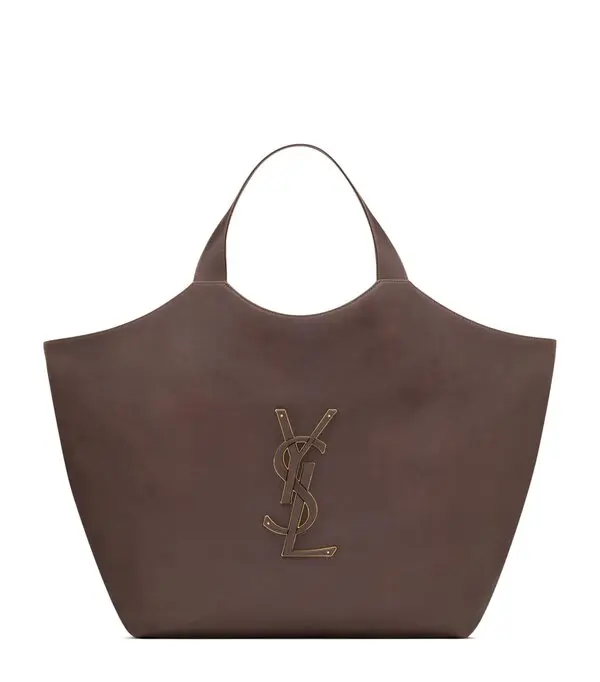 Saint Laurent Maxi Calfskin Icare Tote Bag - Beige