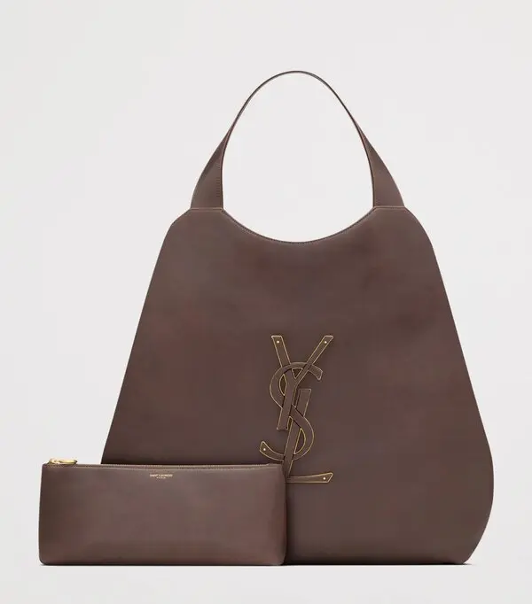 Saint Laurent Maxi Calfskin Icare Tote Bag - Beige