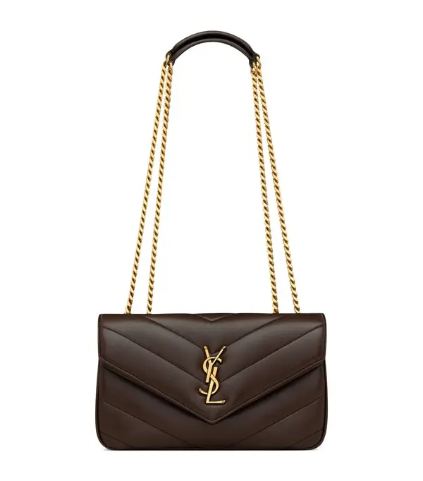 Saint Laurent Small Leather Loulou Shoulder Bag - Brown
