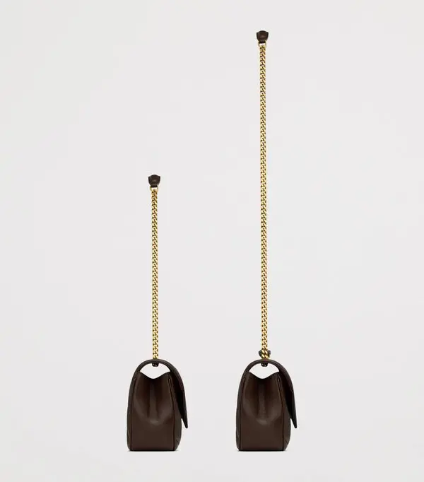 Saint Laurent Small Leather Loulou Shoulder Bag - Brown