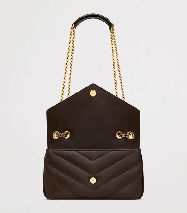 Saint Laurent Small Leather Loulou Shoulder Bag - Brown